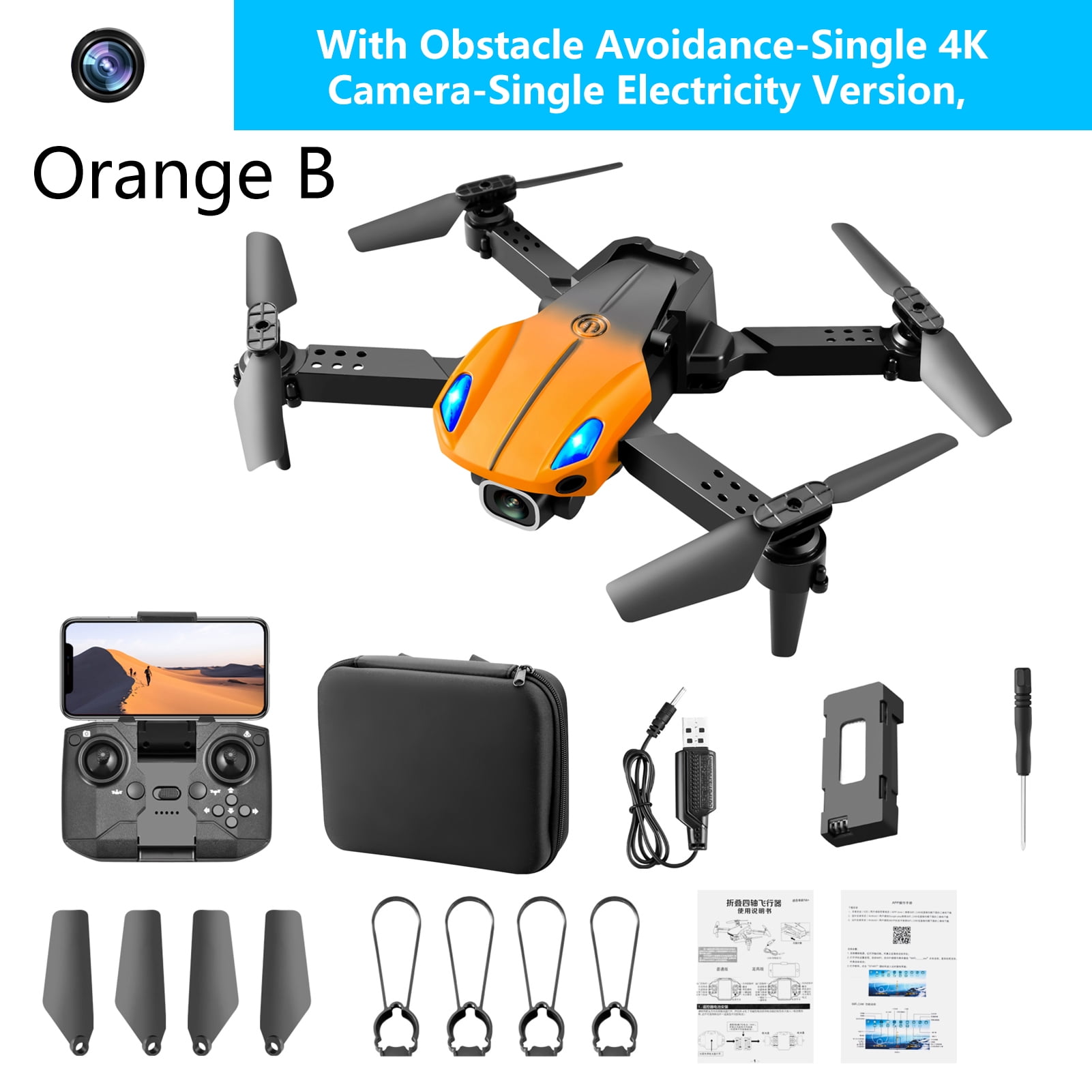 HEVIRGO Foldable 4K Camera Mini Drone with Obstacle Avoidance,2.4G RC ...