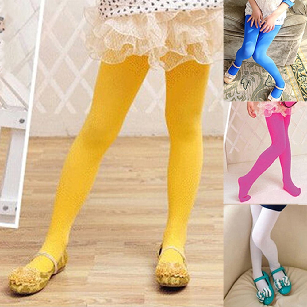HEVIRGO Girls Kids Tights Pantyhose Stockings Soft Stretch Velvet ...