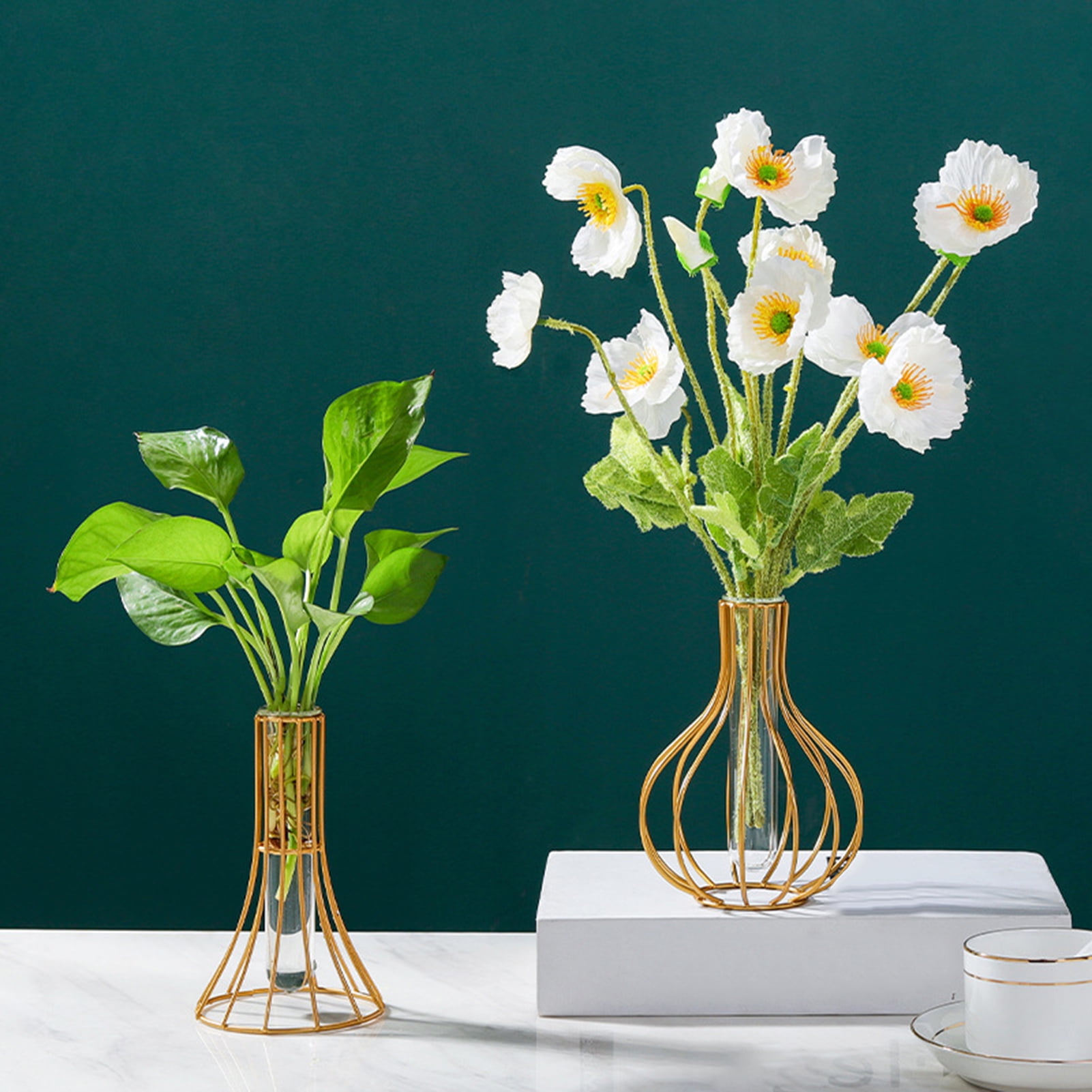 HEVIRGO Glass Vase Transparent Nordic Style Test Tube Bottle Wrought ...