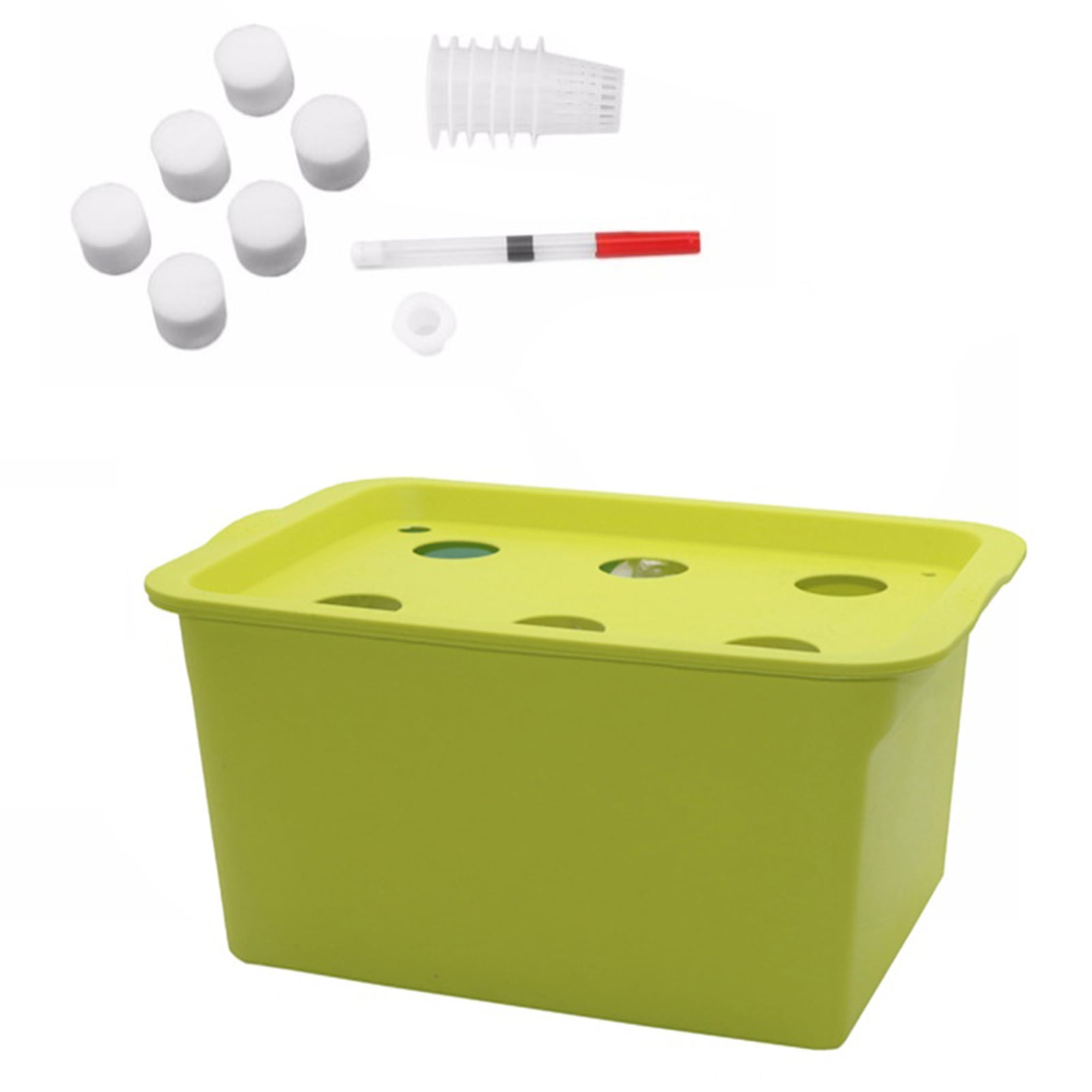 HEVIRGO Indoor 6 Holes Hydroponic System Plant Nursery Box Grow Kit ...