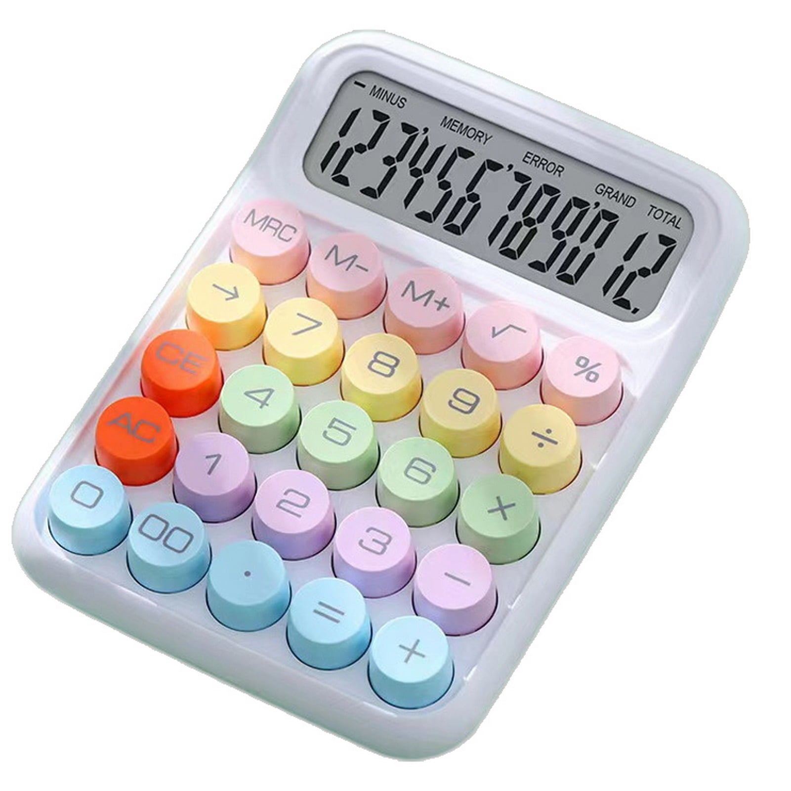 HEVIRGO Portable Calculator Typewriter-Inspired Round Button Large ...