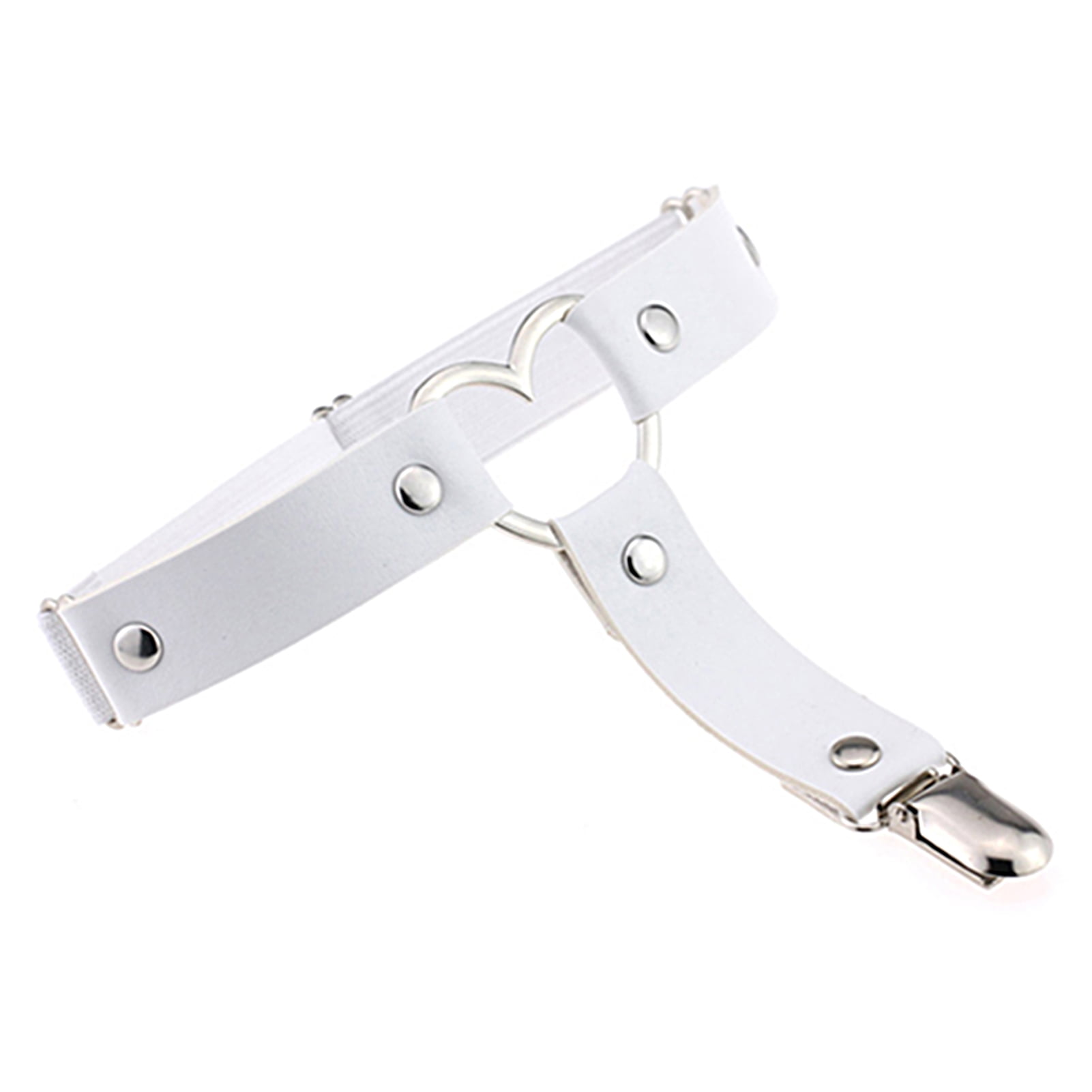 HEVIRGO Punk Garter Solid Color Free Adjustment Faux Leather Heart ...