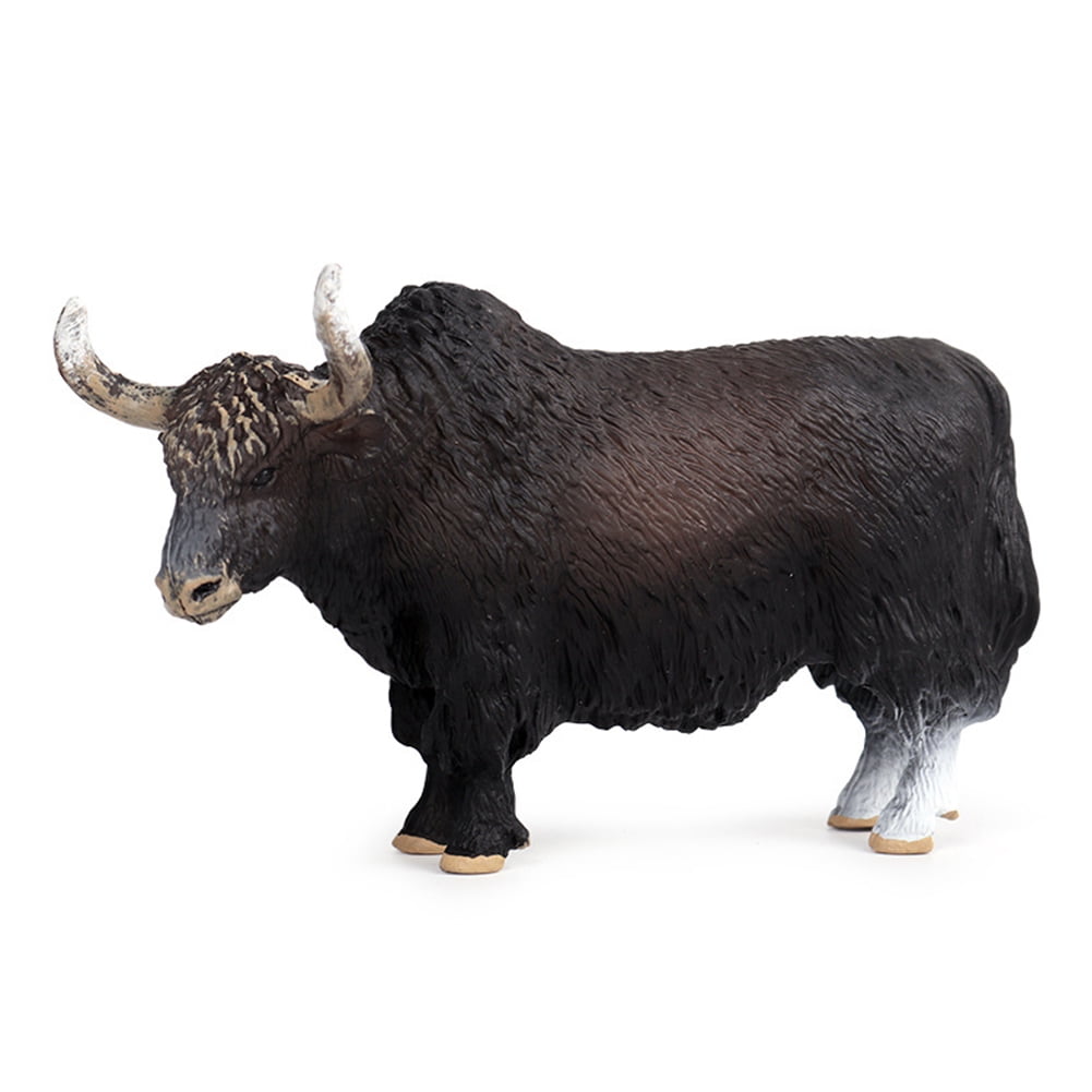 HEVIRGO Simulation Bull OX Yak Animal Figurine PVC Model Table Decor ...
