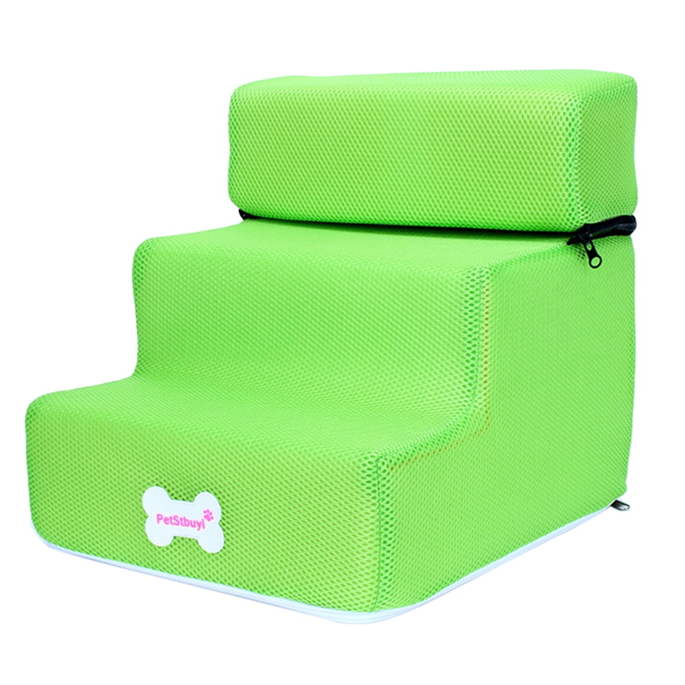 HEVIRGO Small Dog Cats Pet Foldable 3 Steps Stair, Removable Non-slip ...