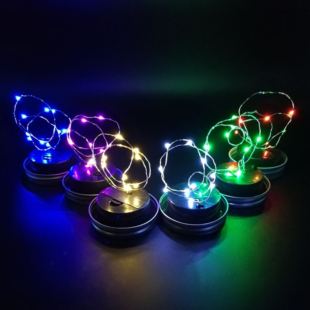 HEVIRGO Solar Powered 10LED Lid Insert Fairy String Light Party Decor ...