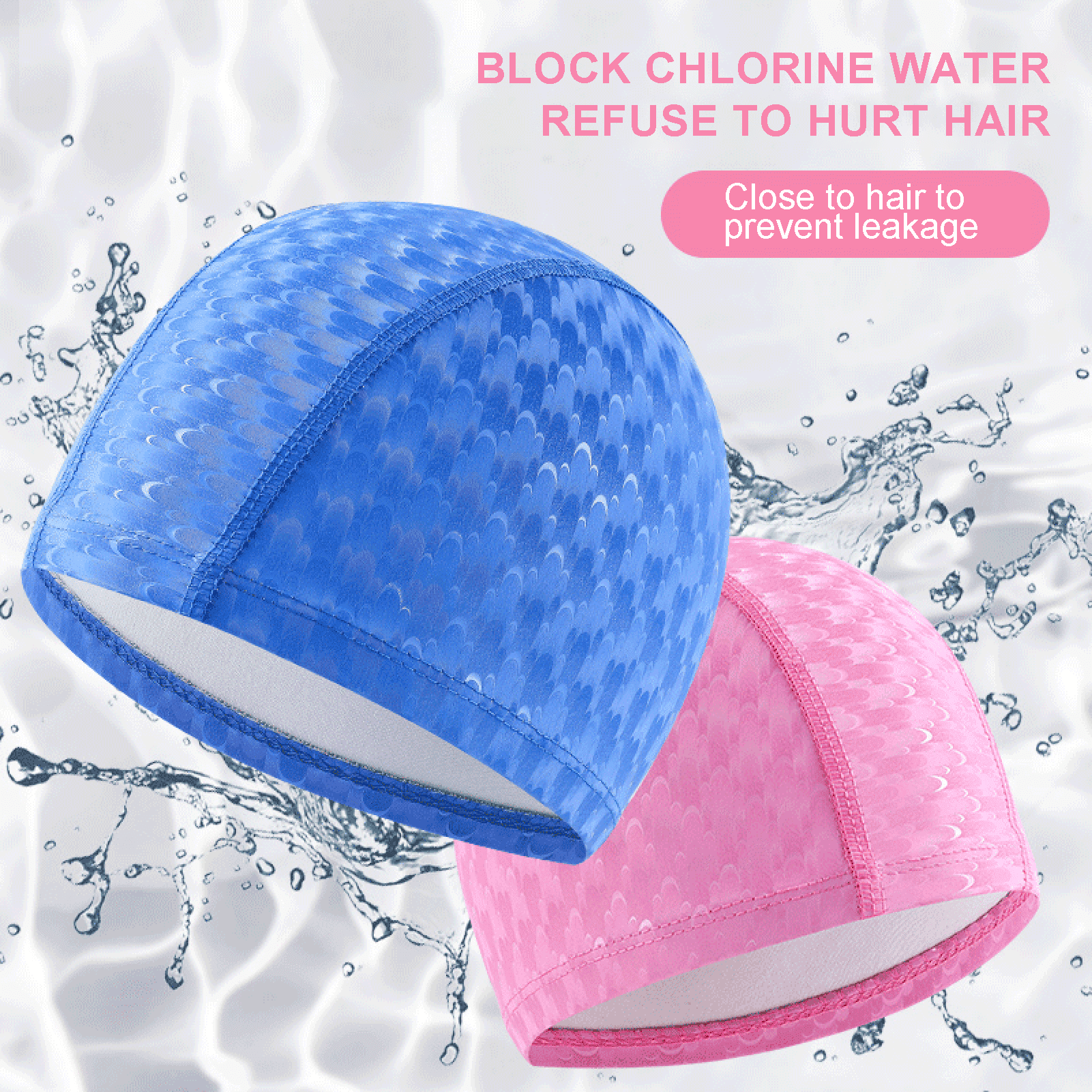 HEVIRGO Swim Cap Adult Swim Cap Shape Anti Slip Ear Protection Solid ...