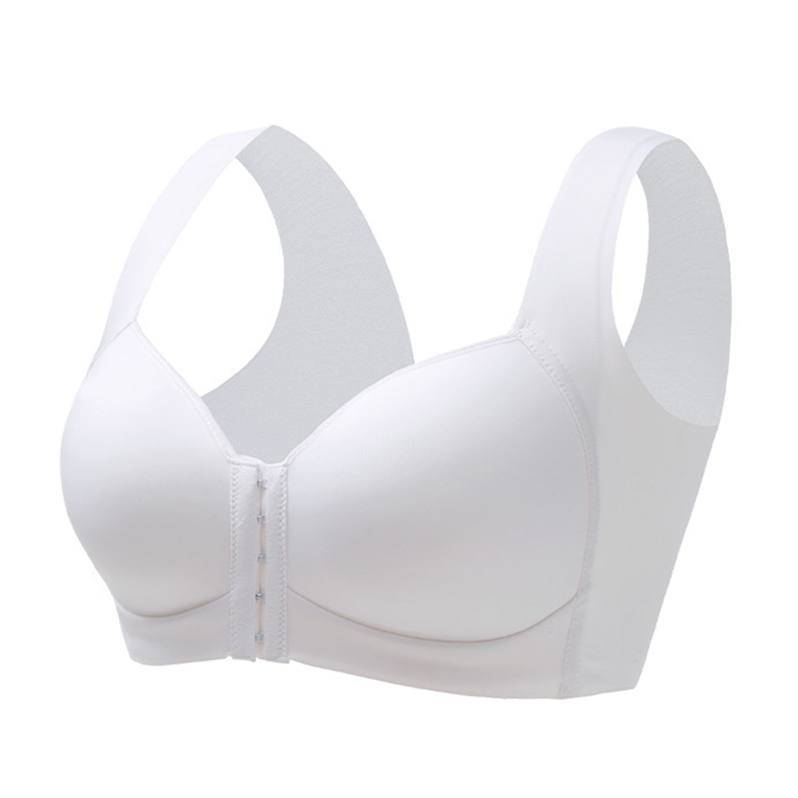 HEVIRGO Wide Shoulder Straps Women Bra U-Shaped Back Wire Free Front ...