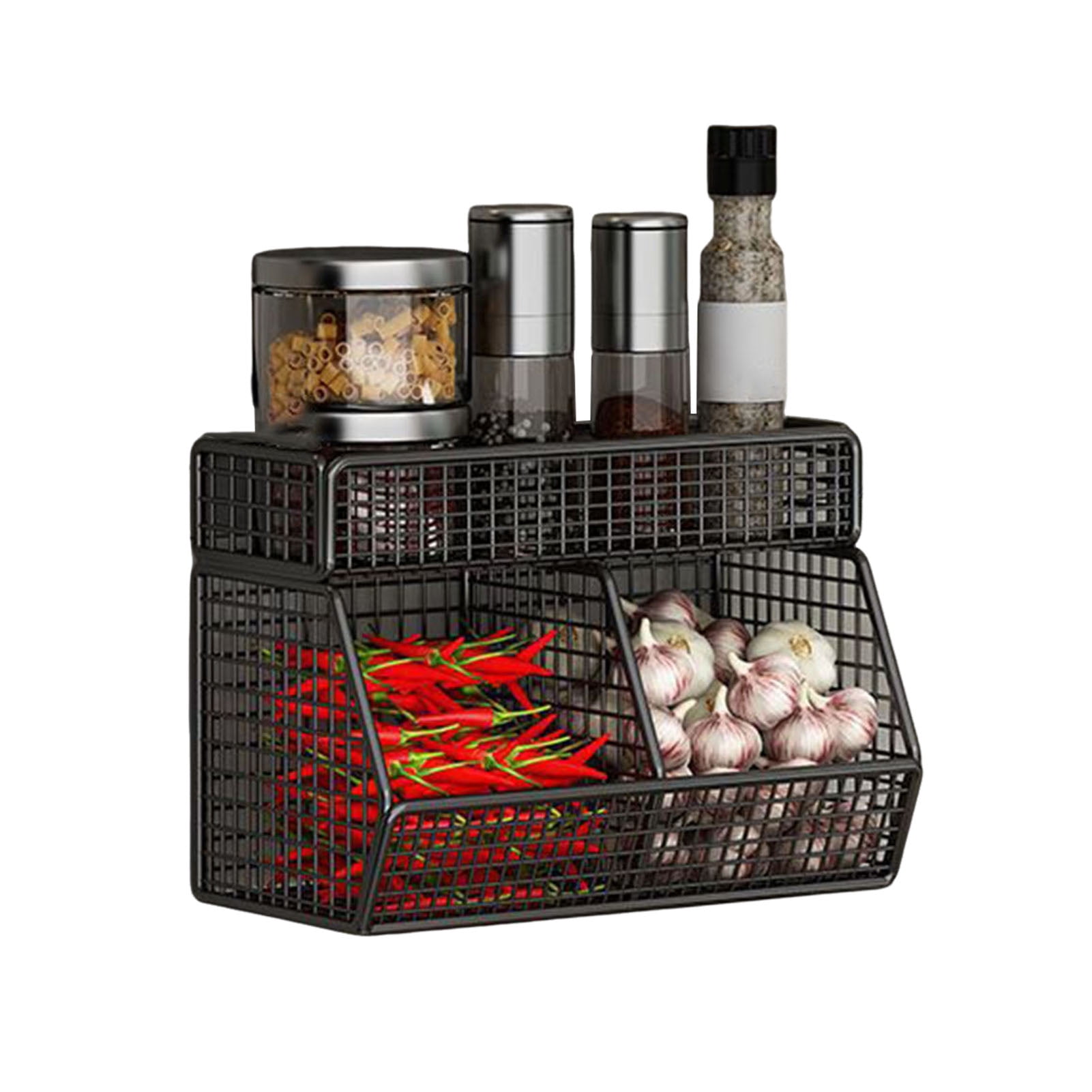 HEVIRGO Wire Mesh Storage Basket Large Capacity Strong Load-bearing ...