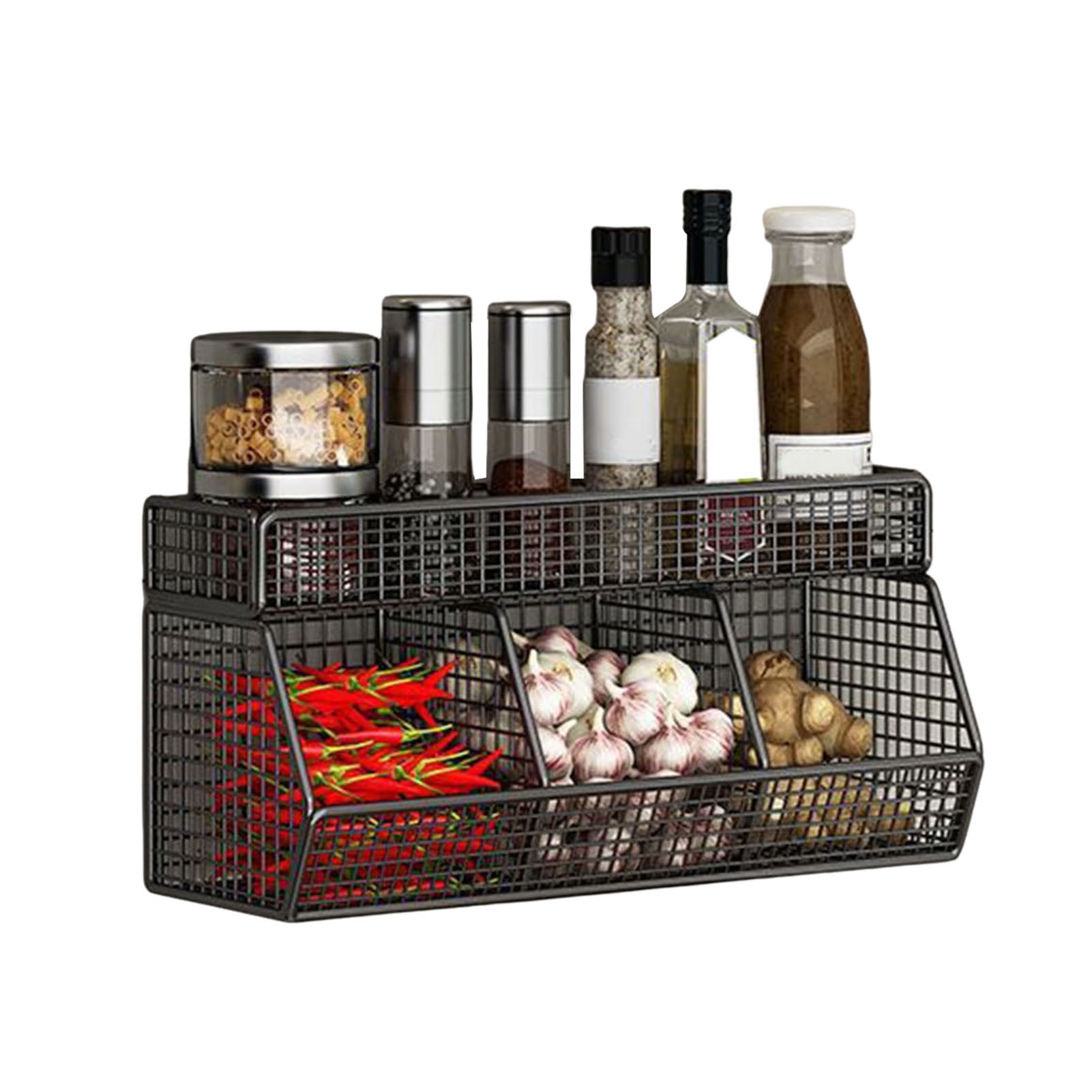 HEVIRGO Wire Mesh Storage Basket Large Capacity Strong Load-bearing ...