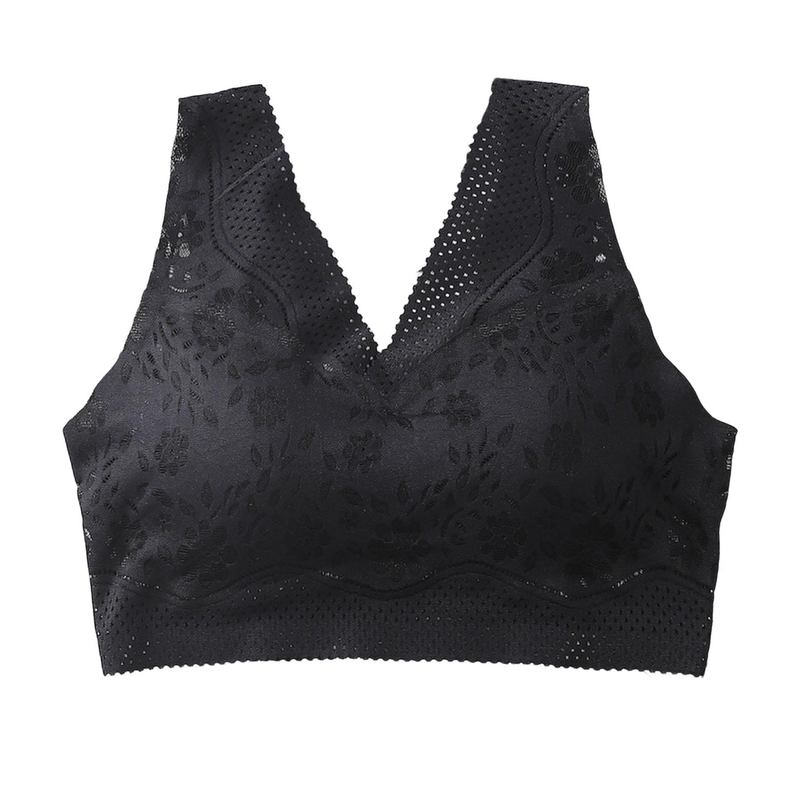 HEVIRGO Women Wireless Push Up Bra Anti-Sagging Seamless Bra with Lift ...