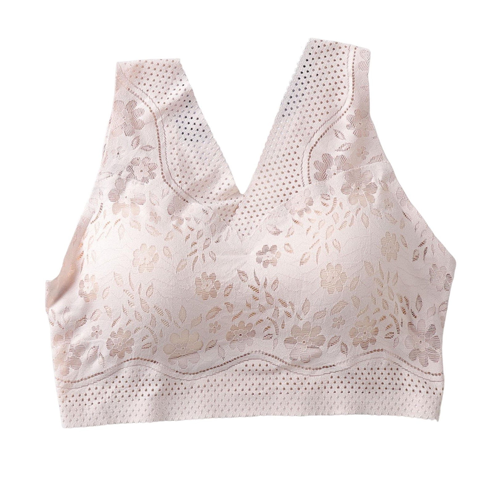 HEVIRGO Women Wireless Push Up Bra Anti-Sagging Seamless Bra with Lift ...