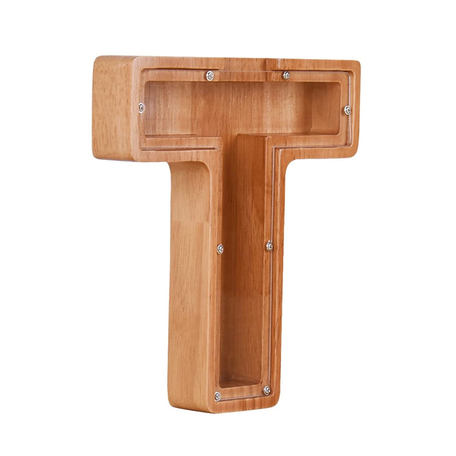 HEVIRGO Wooden Piggy Bank Large Capacity Lovely 26 Letters Saving Pot ...