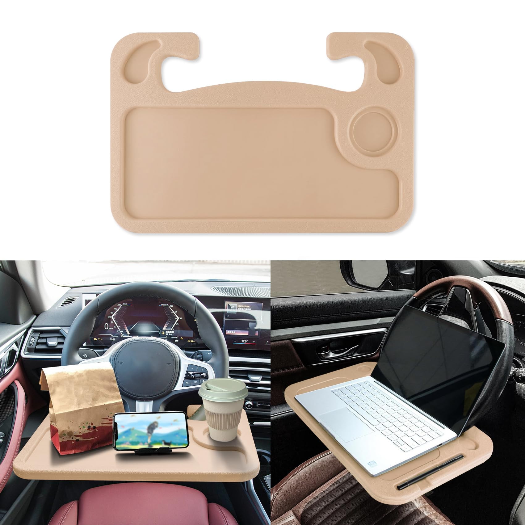 HEVLE Car Steering Wheel Desk, Car Table Tray, Car Food Tray for Eating ...