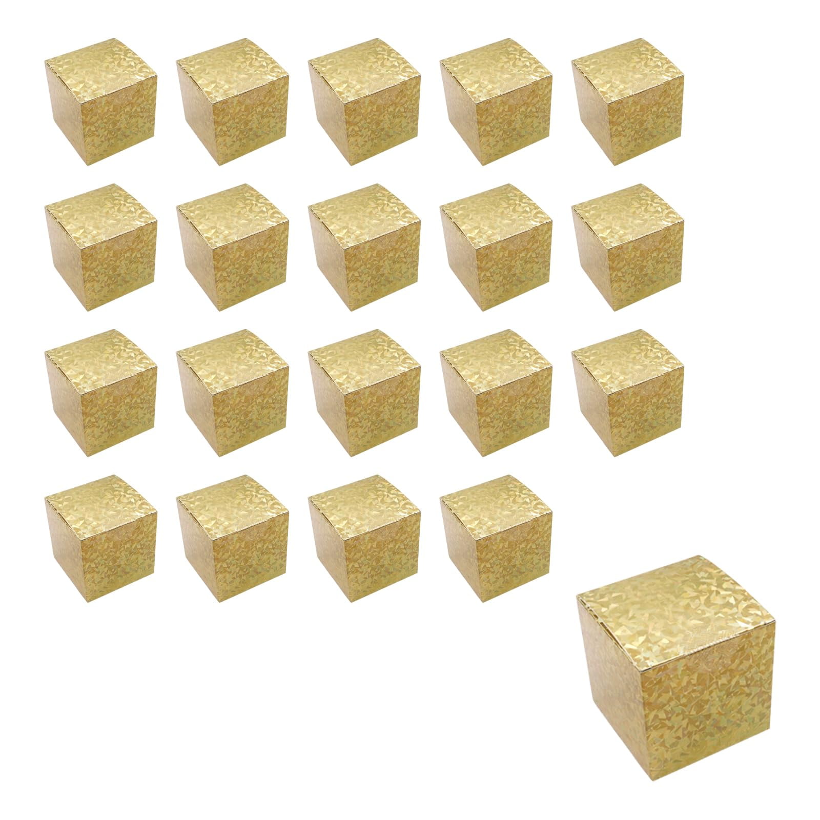 HEVSTIL 20 Pack Small Gift Boxes, 4x4x4 Inches Favor Boxes Gold Paper ...