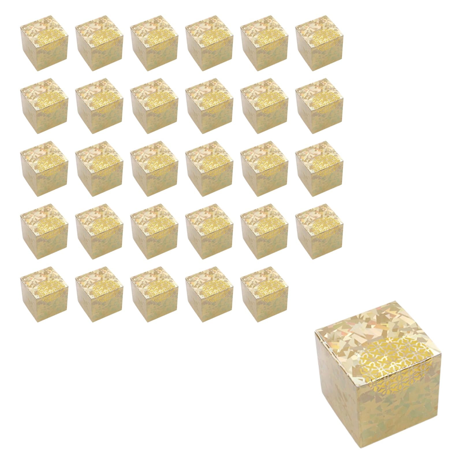 HEVSTIL 30 Pack Small Gift Boxes, 2x2x2 Inches Favor Boxes Gold Paper ...