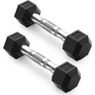 Signature Fitness Hex Dumbbells Strength Workout Equipment Set, 10 lbs ...