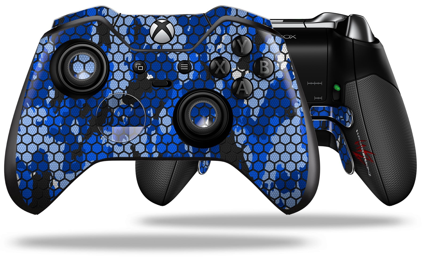 HEX Mesh Camo 01 Blue Bright - Decal Style Skin fits Microsoft XBOX One ...