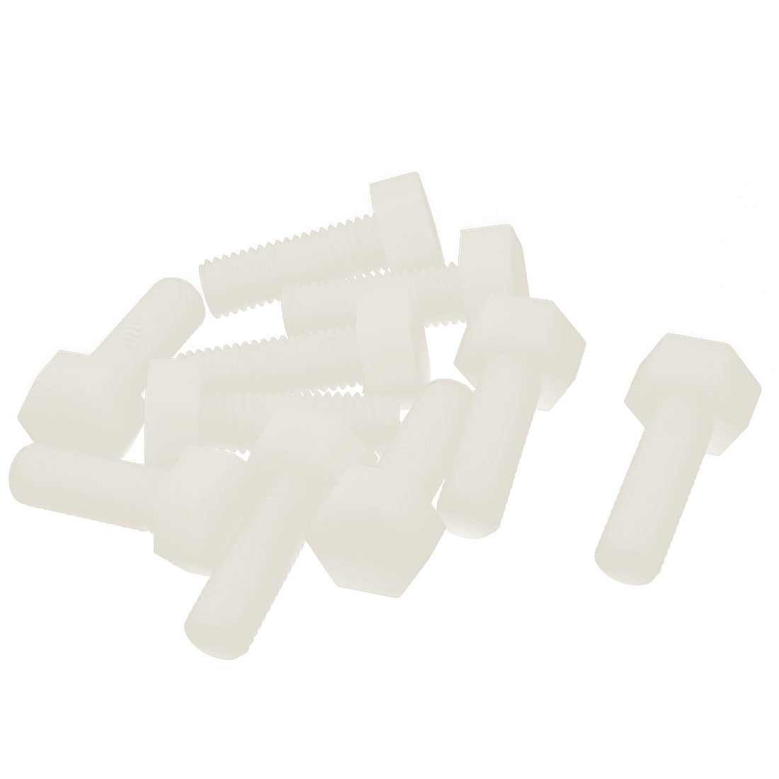 HEXAGON M10 x 30mm NYLON PLASTIC SCREW THREADED PACK OF 10PCS - Walmart.com