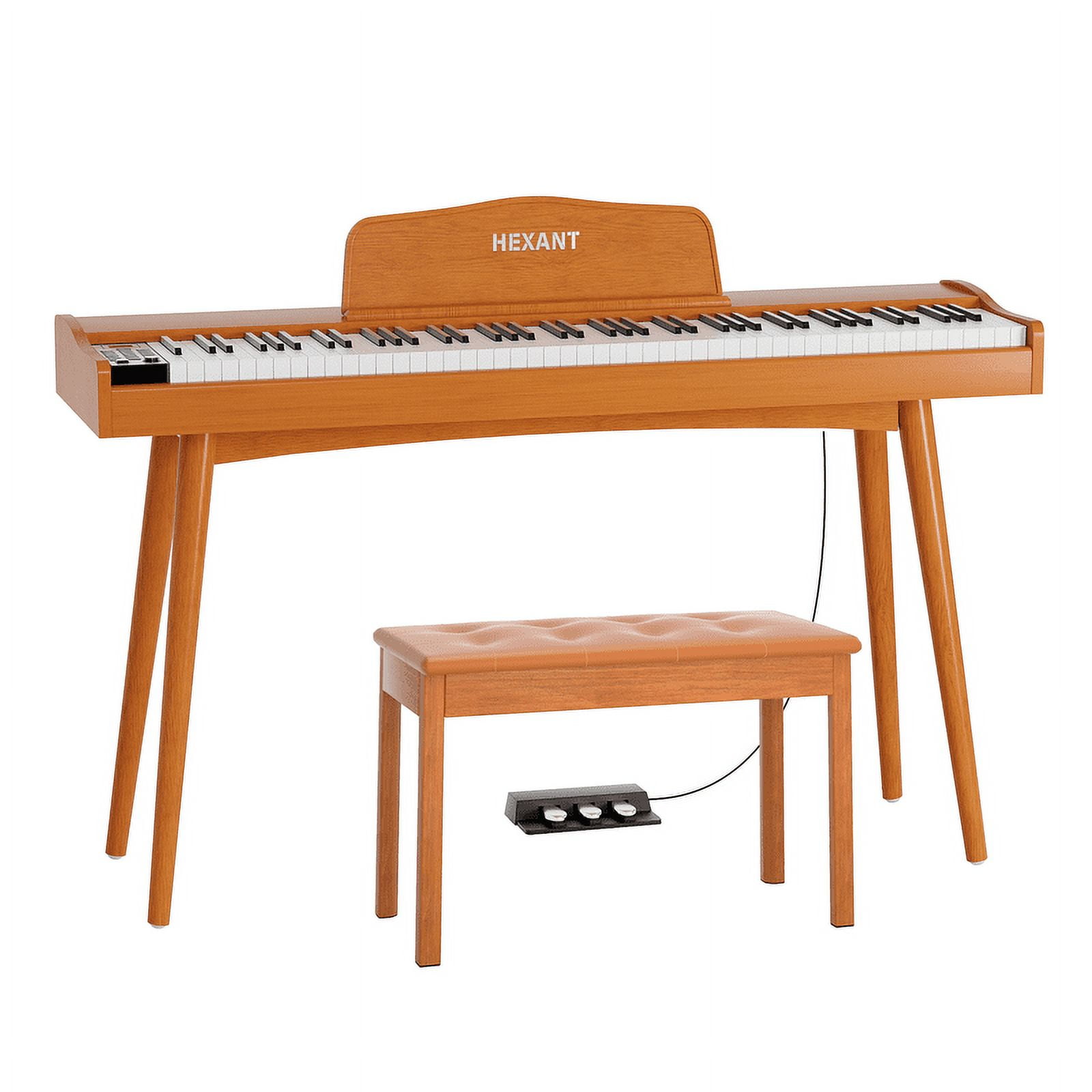 HEXANT 88-Key Digital Piano Keyboard, Hammer Weighted with 3-Pedal and ...