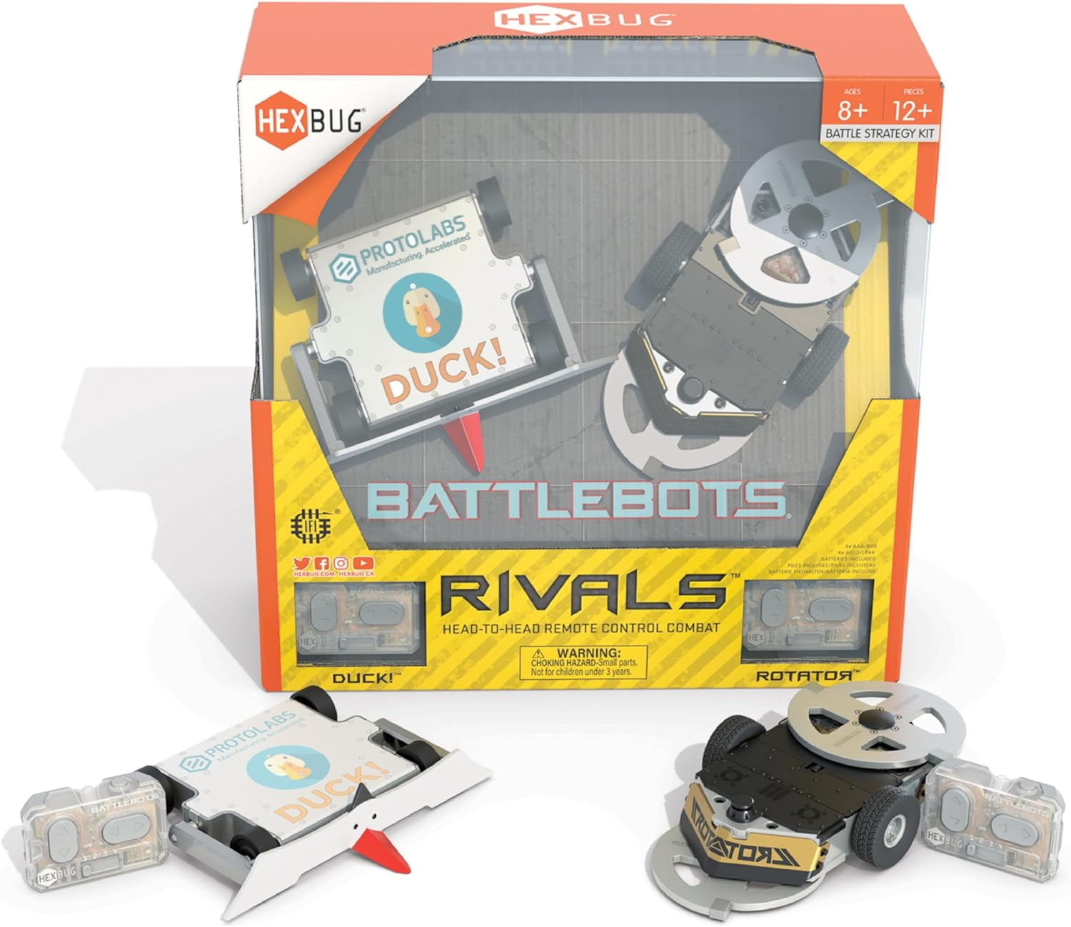 HEXBUG BattleBots Rivals 5.0, Rotator and Duck Remote Control Robot ...