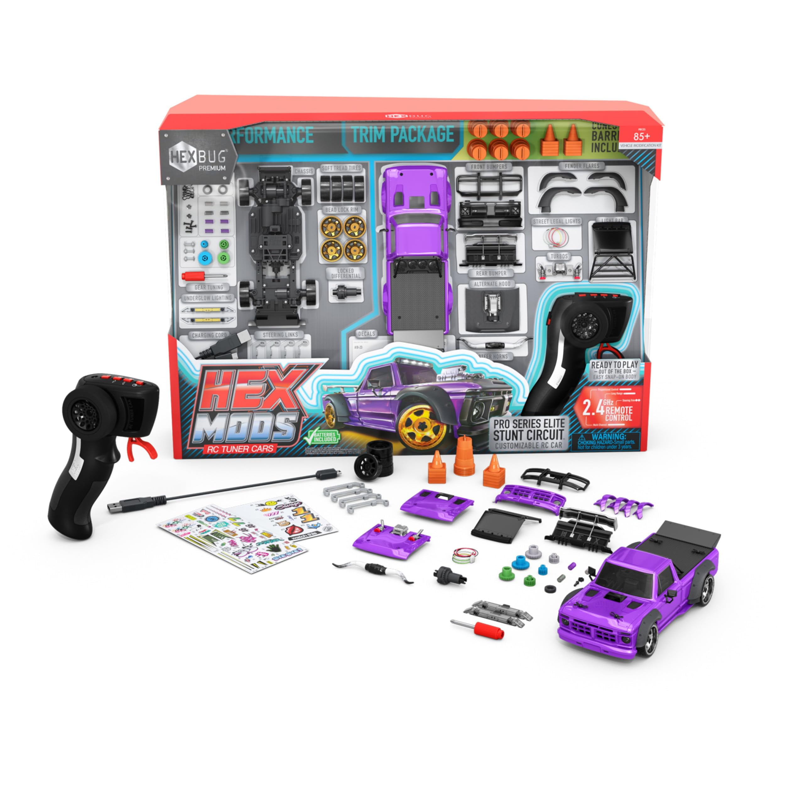 HEXBUG HEXMODS Elite Series Pro Stunt Circuit, Rechargeable RC Car ...