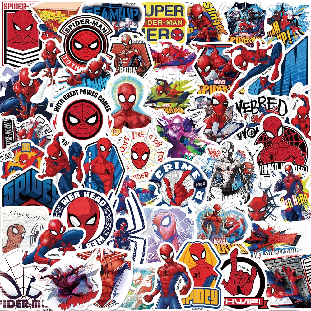 HEXNNHA 200 PCS Cute Cartoon Spider-Man Stickers for Kids Teens, Vinyl ...