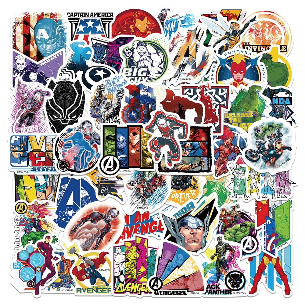 HEXNNHA 200 PCS Cute Cartoon The Avengers Stickers for Kids Teens ...