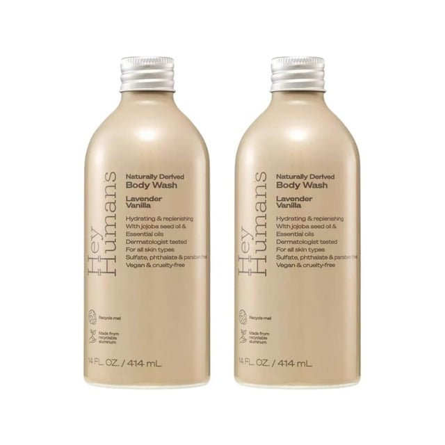 HEY HUMANS Vegan Body Wash, Lavender Vanilla, 14 fl oz, Pack of 2 ...