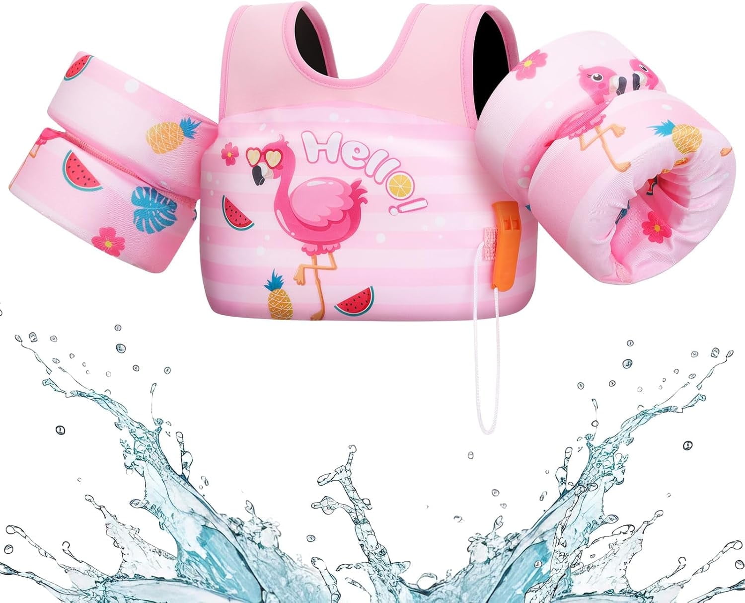 HEY! SPLASH Kids Swimming Vest, Toddler Floaties Fit 33-70 Lbs, Puddle ...