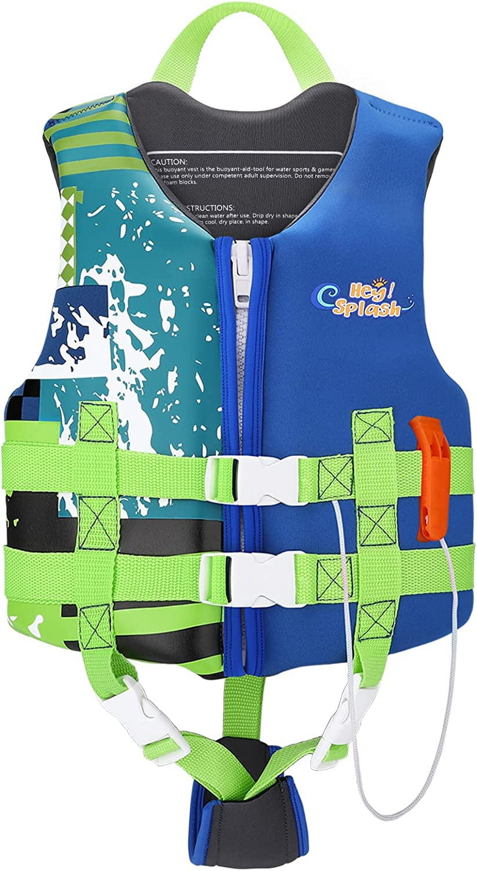 HEY!SPLASH Kids Swimming Floaty Vest, 30-80lbs, Neoprene Swim Aid for ...
