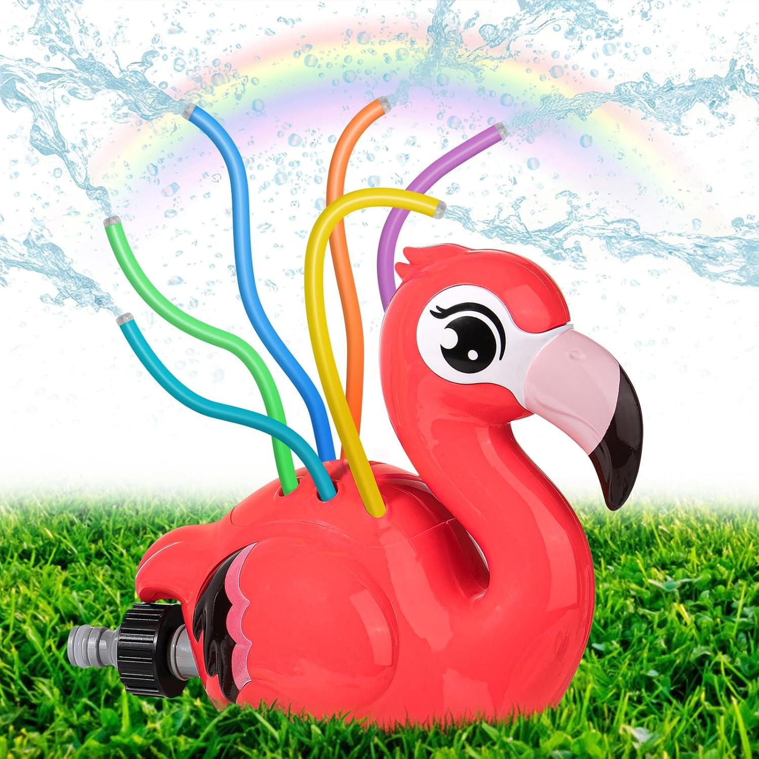 HEY! SPLASH Water Sprinkler Toy, Spinning Flamingo Kids Sprinkler Toy ...