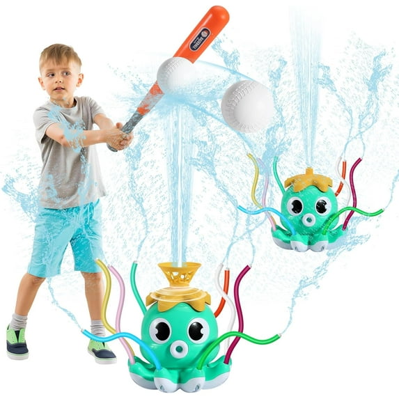 HEY! SPLASH Water Sprinkler Baseball Toy, 2 in 1 Water Spray Sprinkler ...
