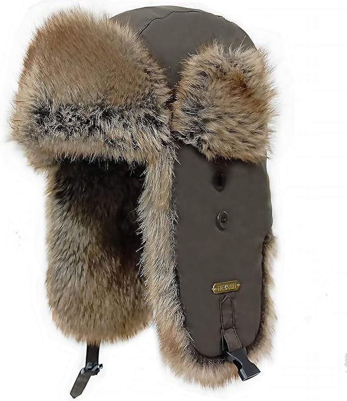 HEYANN Winter Trapper Hat Faux Fur Hat Russian Ushanka Waterproof ...