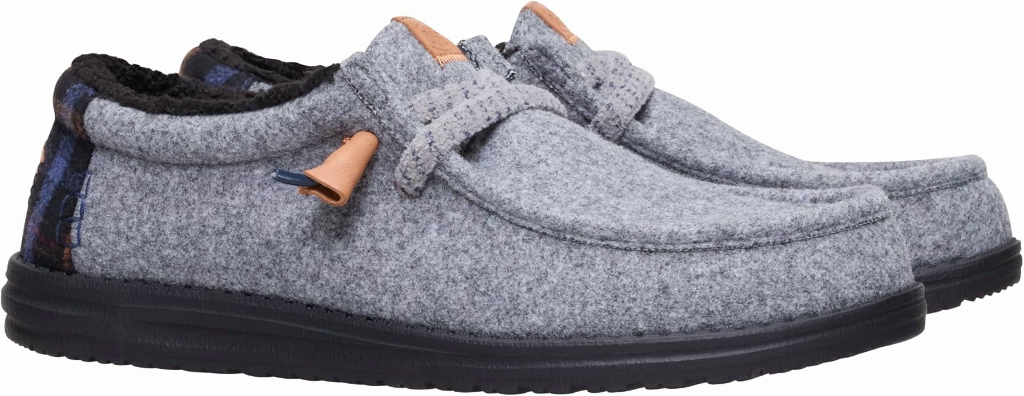 HEYDUDE Wally Cozy Plaid Smoke Grey/Multi Men's Size 9 - Walmart.com
