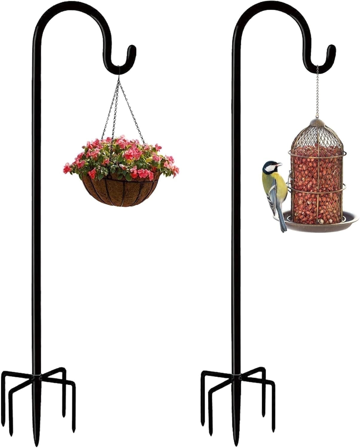 HEYLANDU 48 in Heavy Duty Steel Garden Shepherds Hook - Walmart.com