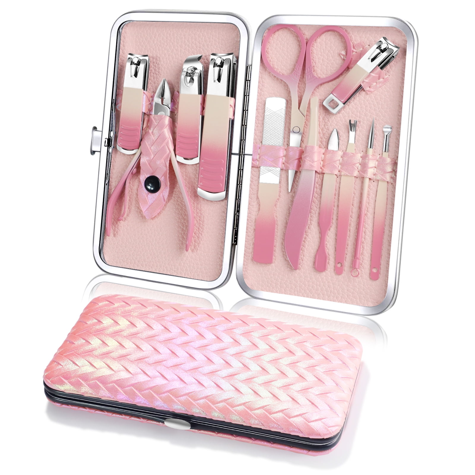 HEYMKGO 12Pcs Manicure Set Stainless Steel Pedicure Kit Professional ...