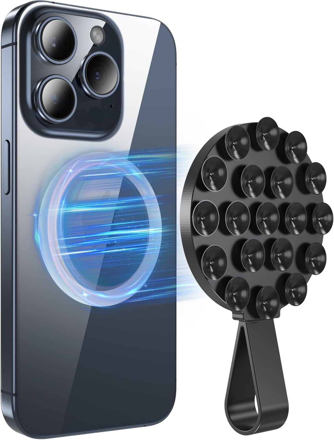 HEYMKGO Magnetic Suction Cup Phone Mount, Silicone Suction Cup Phone ...