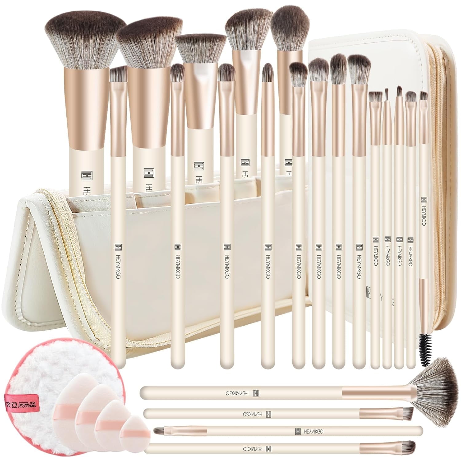 DUAIU Makeup Brushes with Bag 22Pcs Makeup Brush Set Kabuki Foundation Blending Brush Face ...