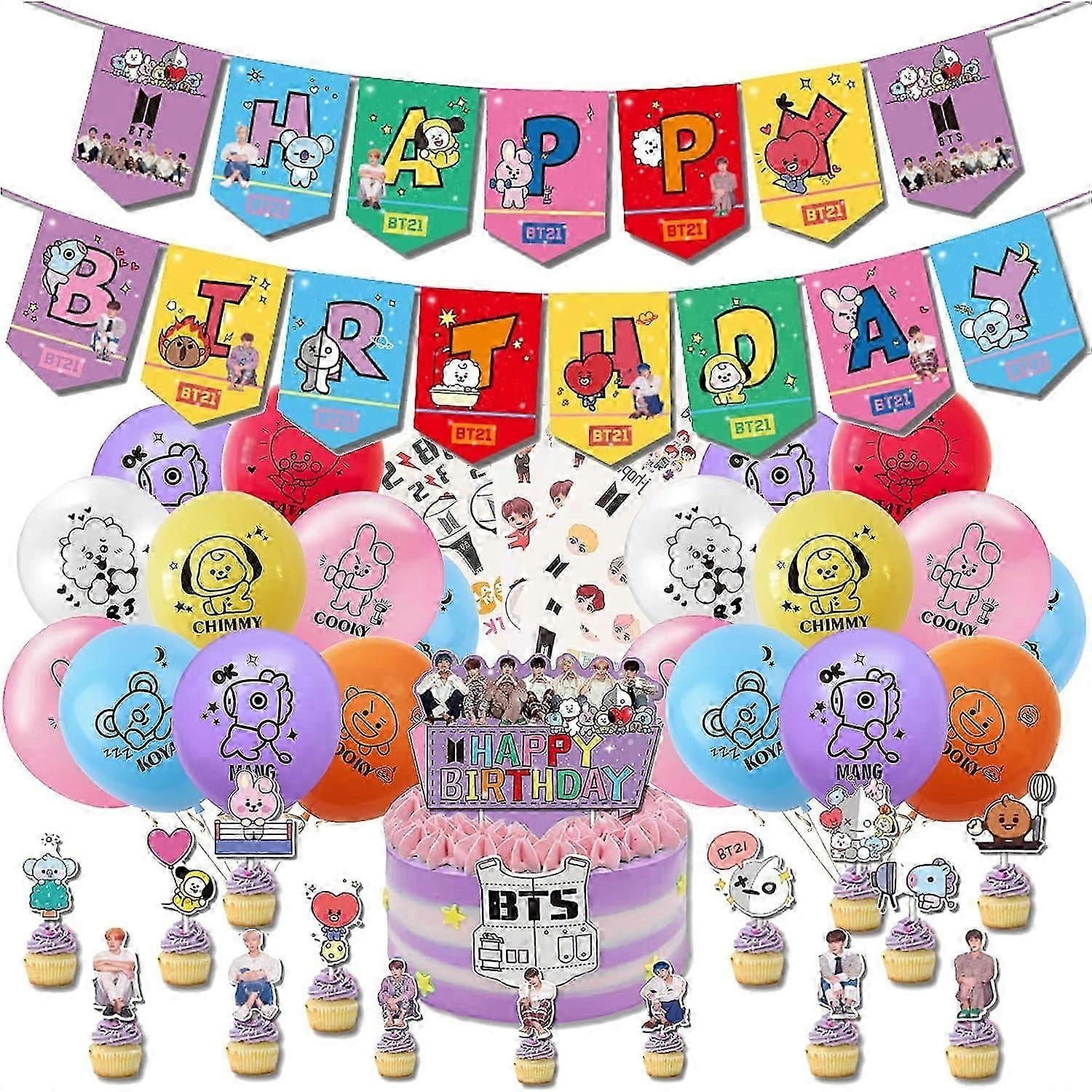 HEYONE BTS Birthday Party Supplies for ARMY 1 BTS Banner 21 BTS ...
