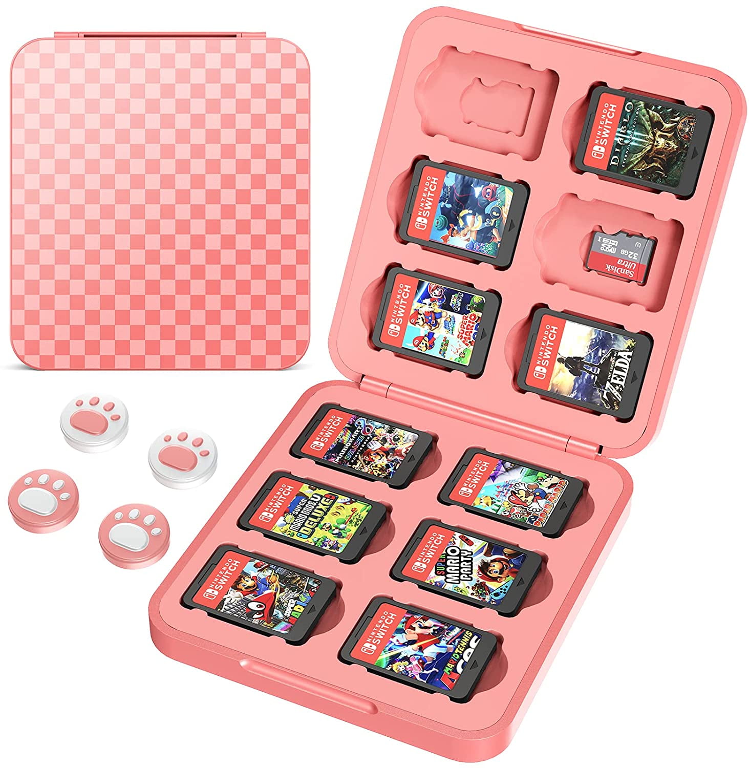 HEYSTOP Game Card Case for Nintendo Switch Holds 12 Game Cartridges &12 ...
