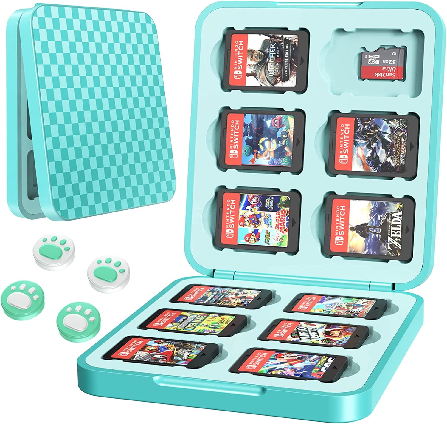 HEYSTOP Game Card Case for Nintendo Switch Holds 12 Game Cartridges &12 ...