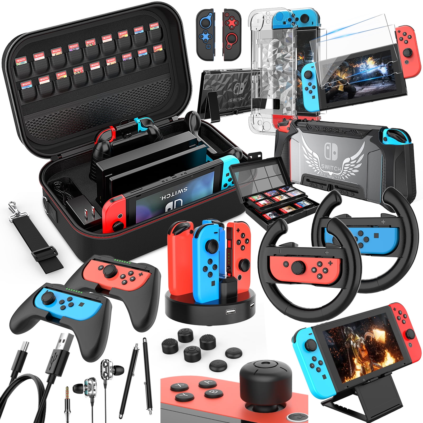 HEYSTOP Switch Accessories Bundle 28 in 1 for Nintendo Switch, Gift Kit ...
