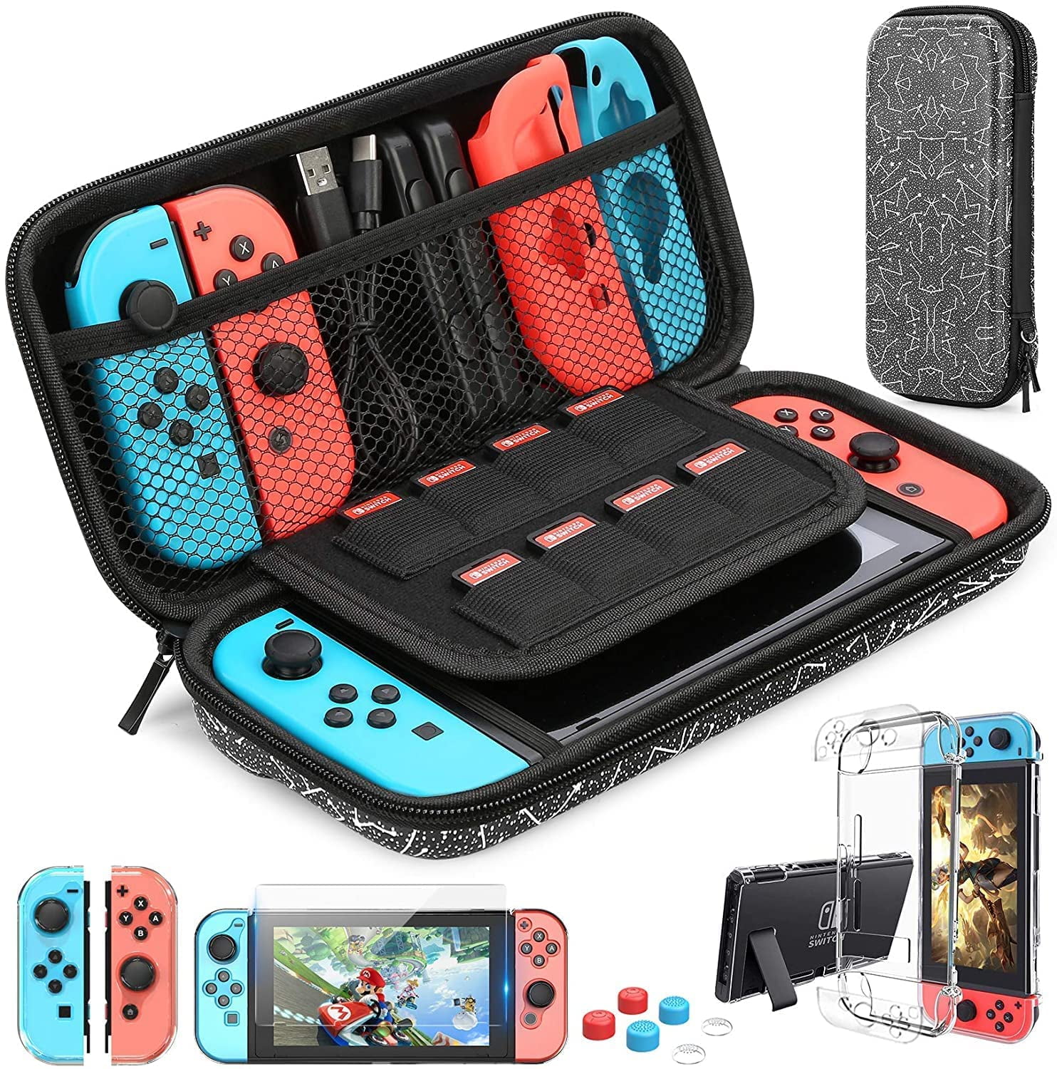 HEYSTOP Switch Carrying Case for Nintendo Switch Case with Screen ...
