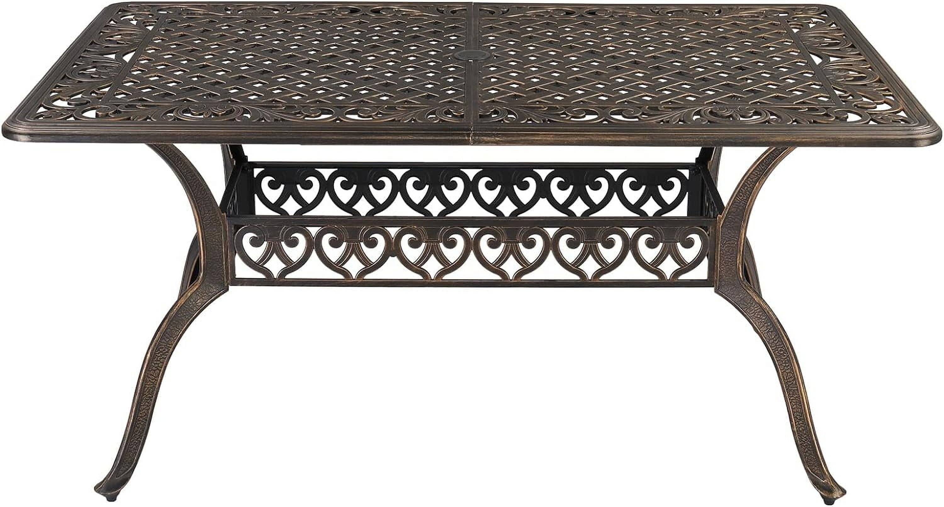 HEYWU 59" Cast Aluminum Durable Outdoor Dining Table, Bronze - Walmart.com