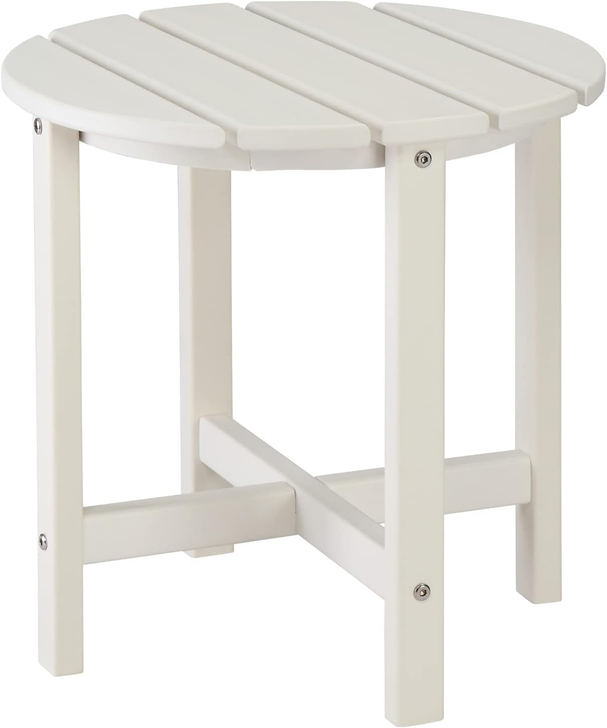HEYWU Weather Resistant HDPE Plastic Round End Table, White - Walmart.com