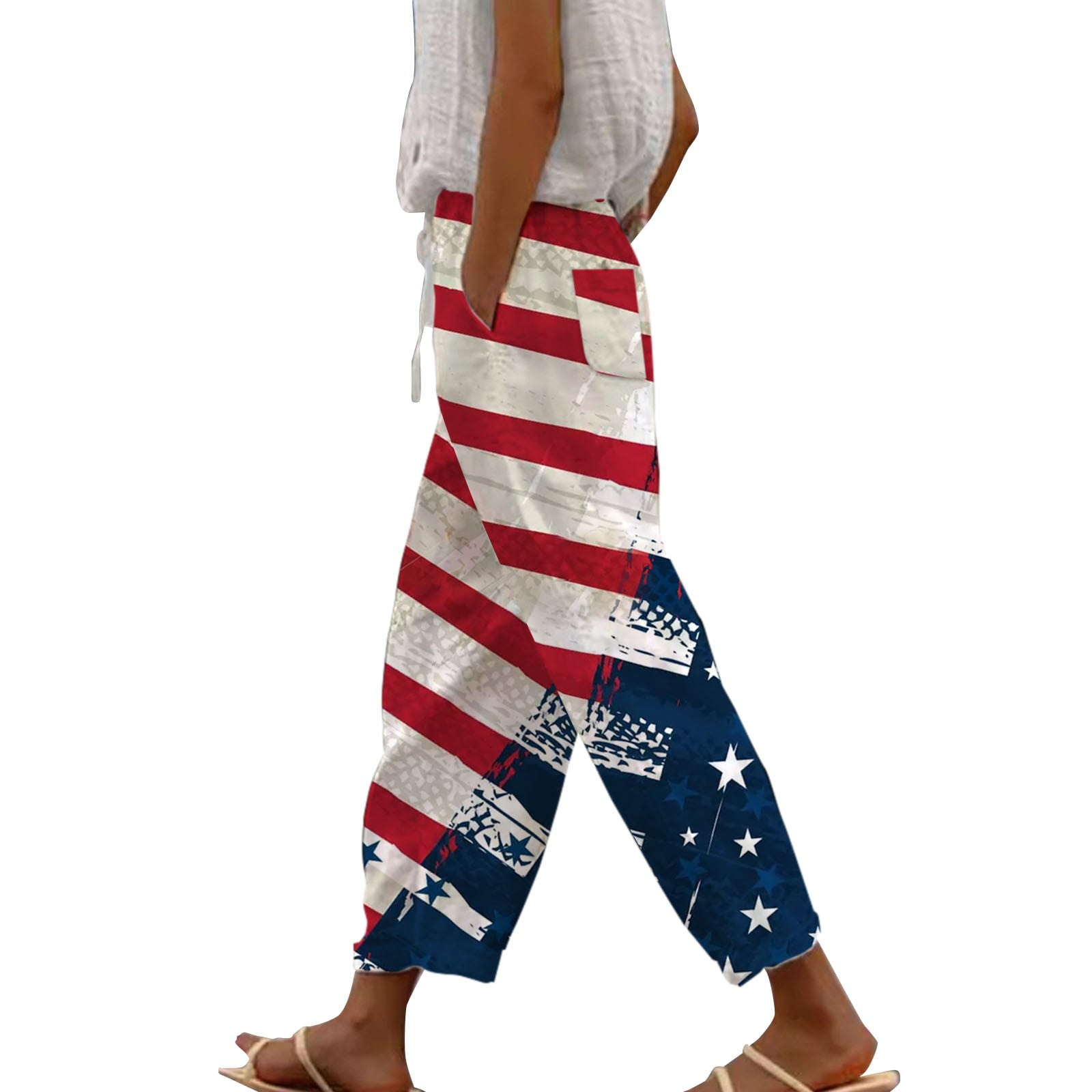 HEZHUONE 2024 Deals Of The Day White Stag Pants Women Cargo Capri White ...