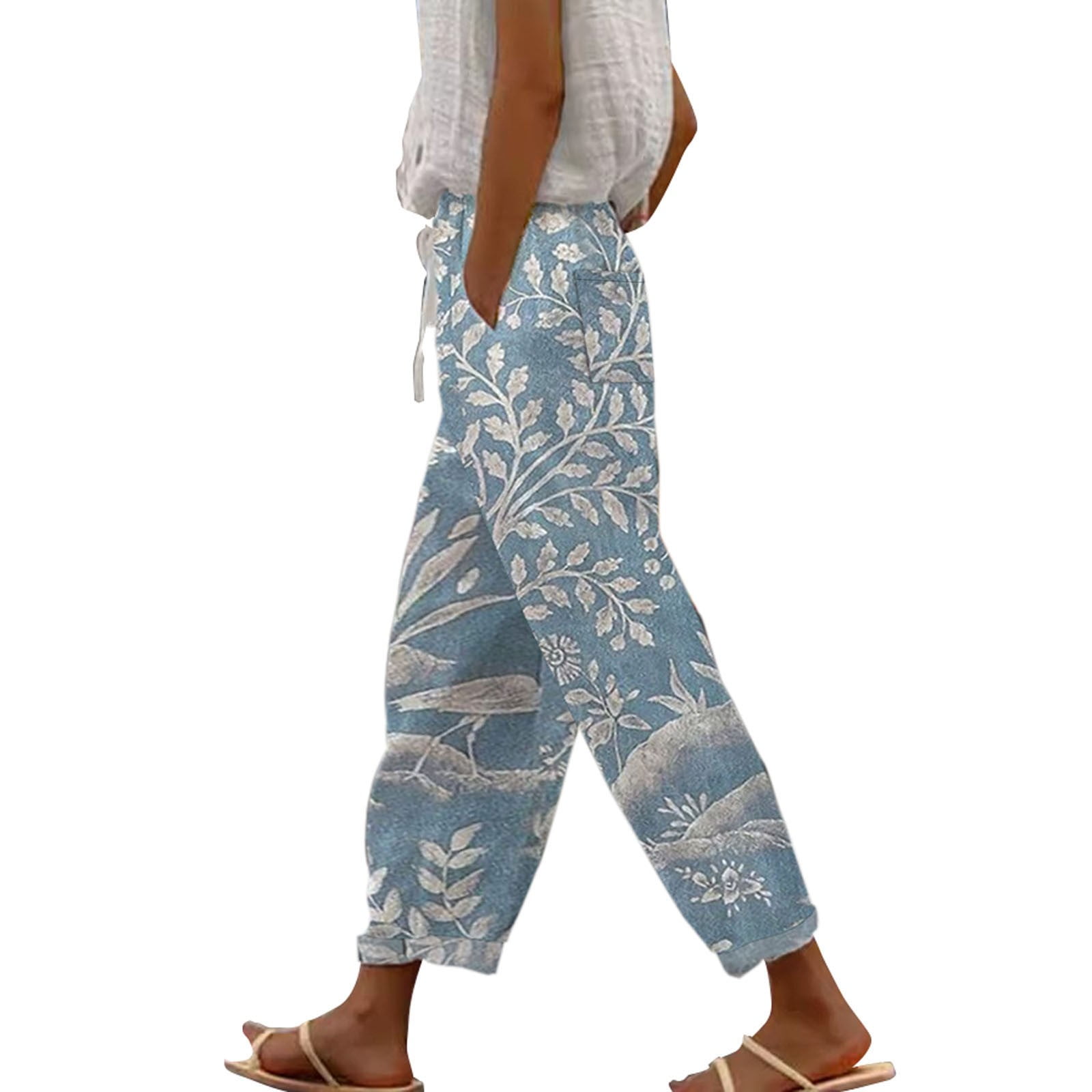 HEZHUONE Daily Deals of Todays White Beach Pants forWomen Soft Color ...