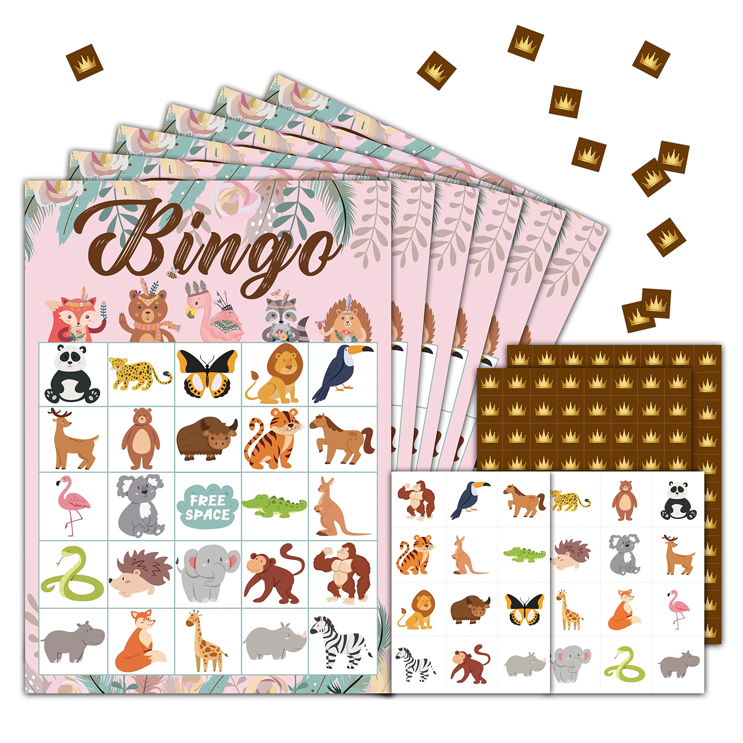 HEZNZXQ Jungle Animal Bingo Party Game Cards, Safari Theme Birthday ...