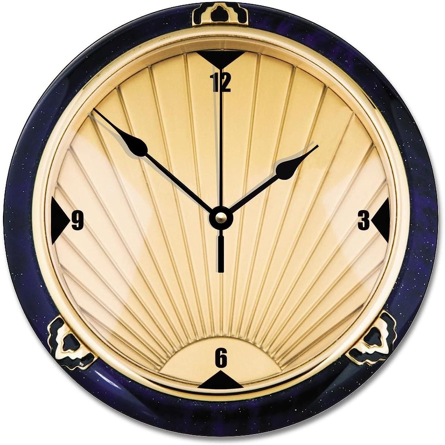 HElectQRIN Classic Art Deco Style Wall Clock Vintage Wooden Round ...