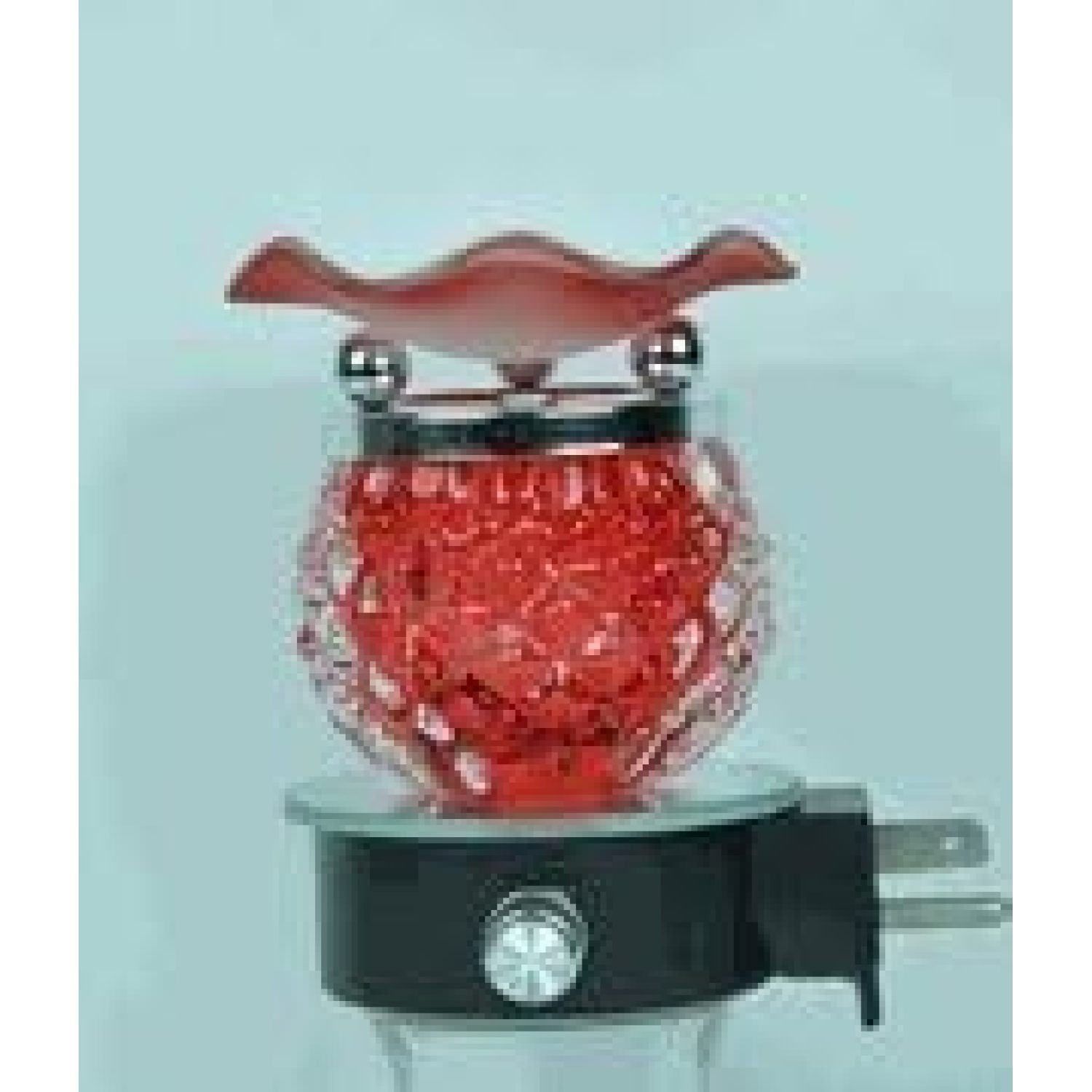 HElectQRIN Crystal Look Red Night Light Aroma Plug in Oil Warmer with ...